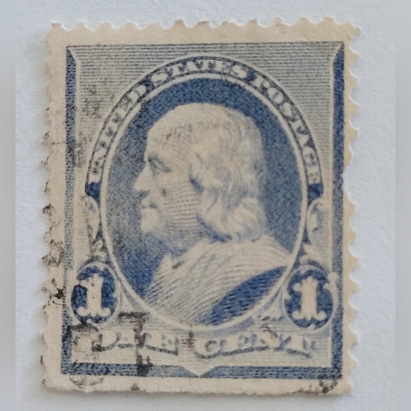 Office | 18993 Scott 219 Benjamin Franklin Dull Blue 1cent Perf 12 Post ...